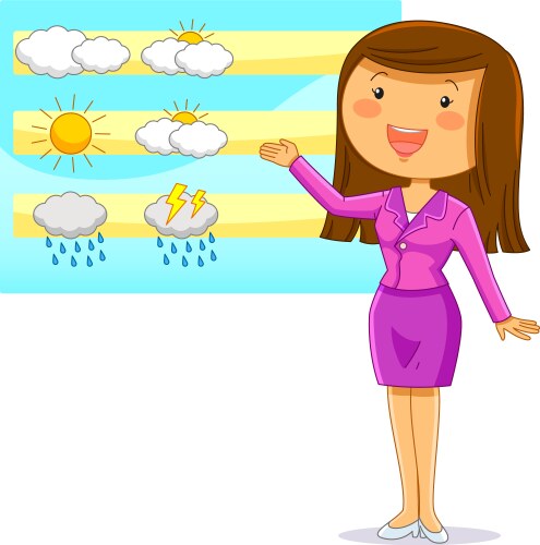 Weather news reporter Royalty Free Vector Image