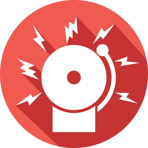 Red fire alarm bell system signal device Vector Image