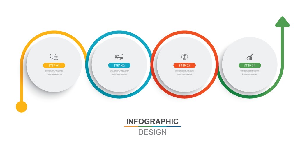 Round circle timeline infographic element report Vector Image