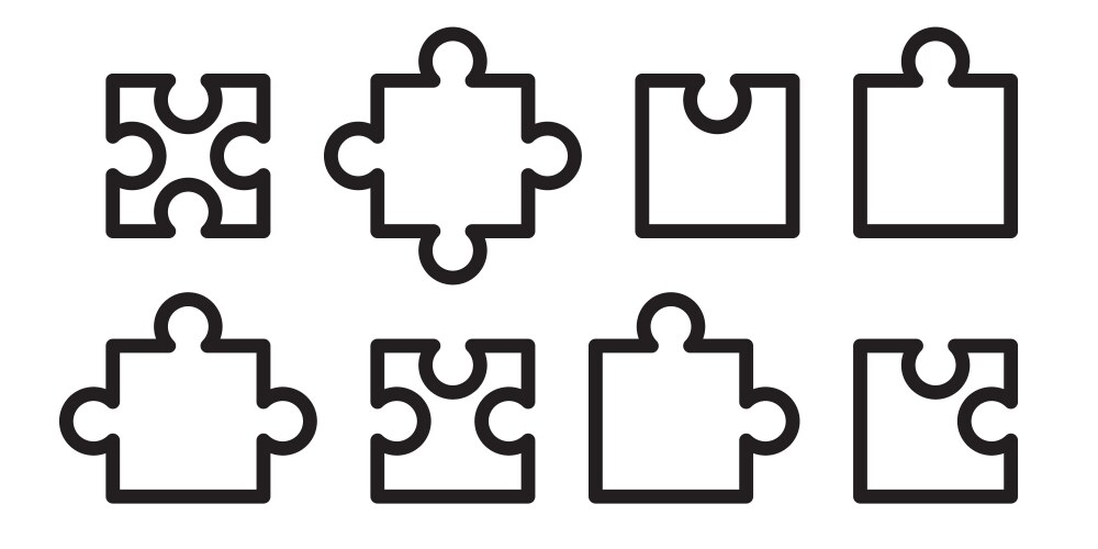 Jigsaw Puzzle Outlines Vector Images (over 7,900)