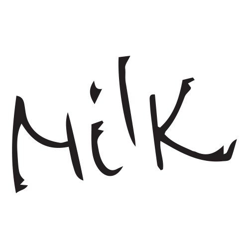 Lettering milk calligraphy hand Royalty Free Vector Image