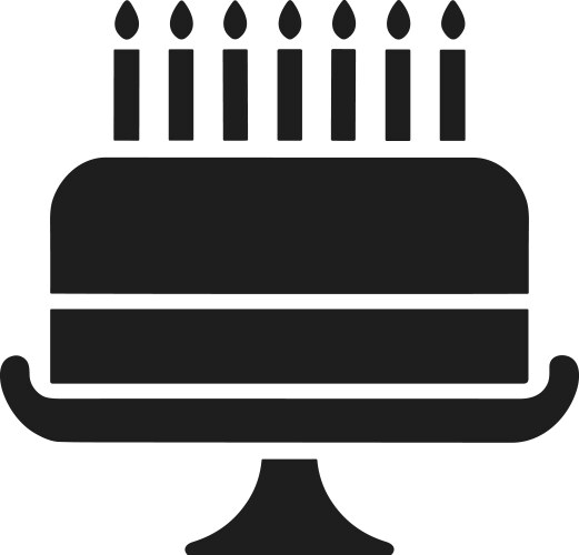 Two-tier birthday cake with candles - elegant Vector Image