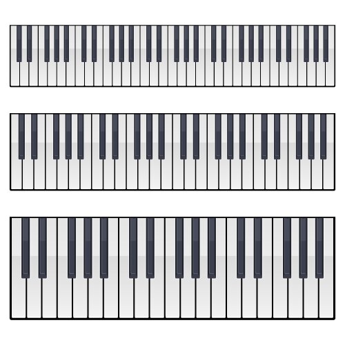 Piano notes infographics with keyboard Royalty Free Vector