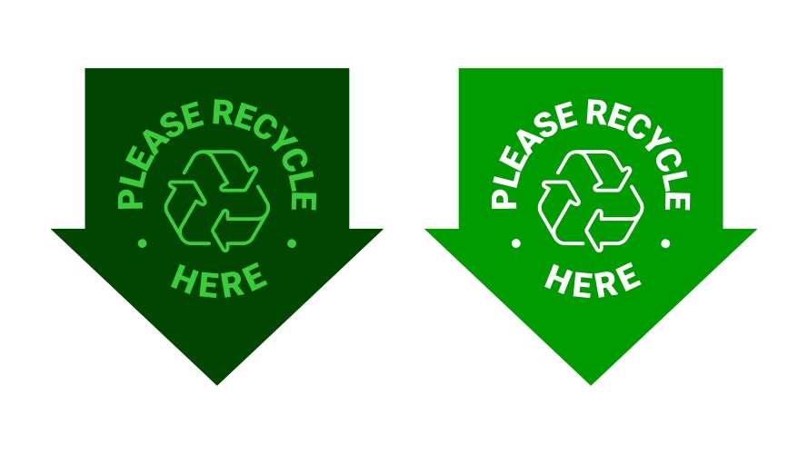 Recycling point sign poster concept Royalty Free Vector