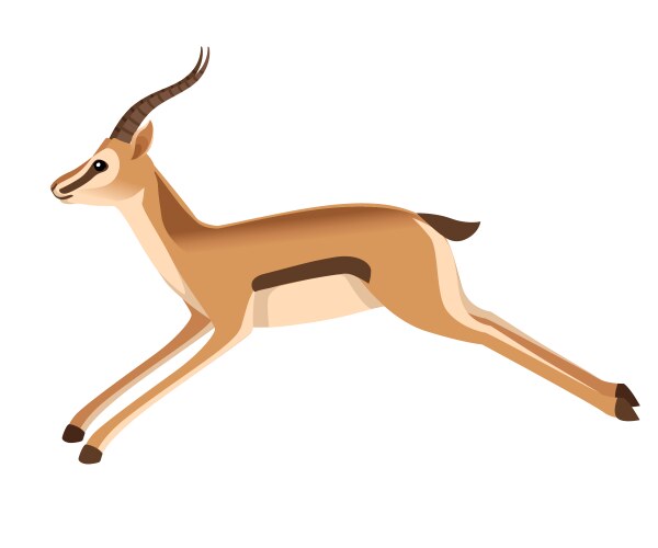 Running Gazelle in African Savanna Royalty Free Vector Image