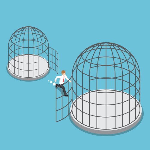 Locked in a cage Royalty Free Vector Image - VectorStock
