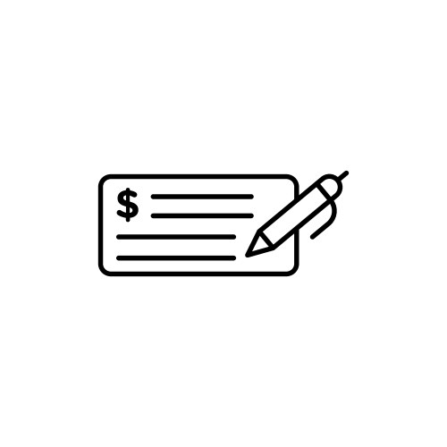 Money check icon setpayment pay paper cheque Vector Image