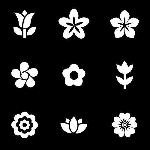 Flowers - black and white Royalty Free Vector Image