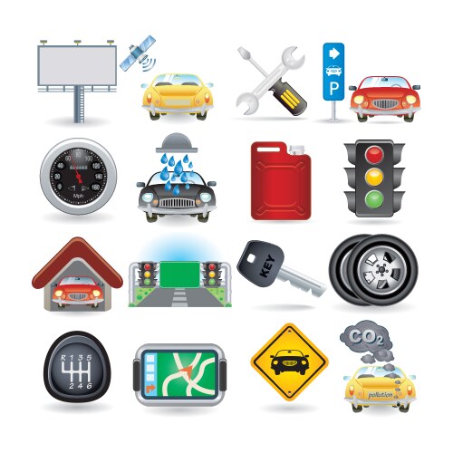 Car icon set-5 Royalty Free Vector Image - VectorStock