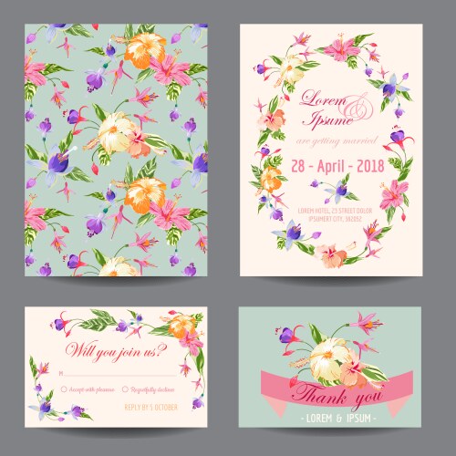 Invitation congratulation card set Royalty Free Vector Image