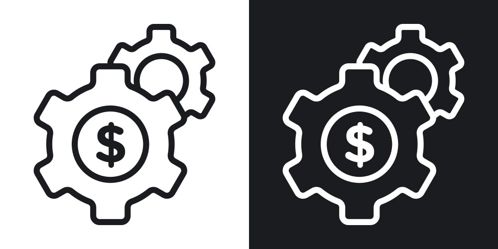 Money processes icon set optimize cost expense Vector Image