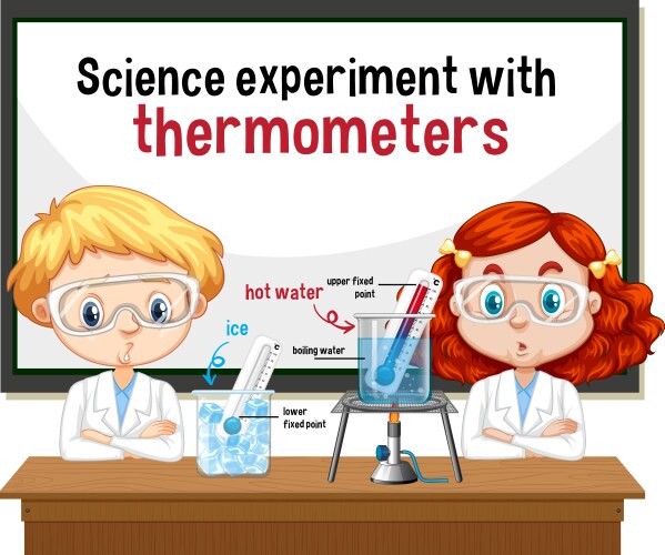 Sticker design with scientist doing experiment Vector Image