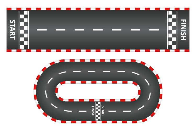 Race track with start and finish line top view Vector Image