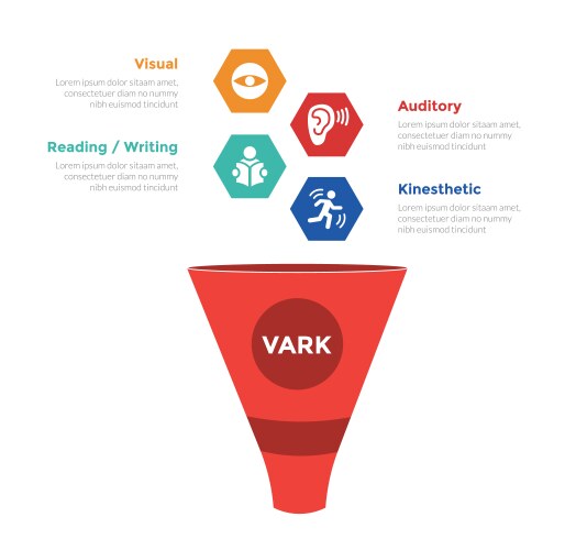 Vark learning styles infographics template Vector Image