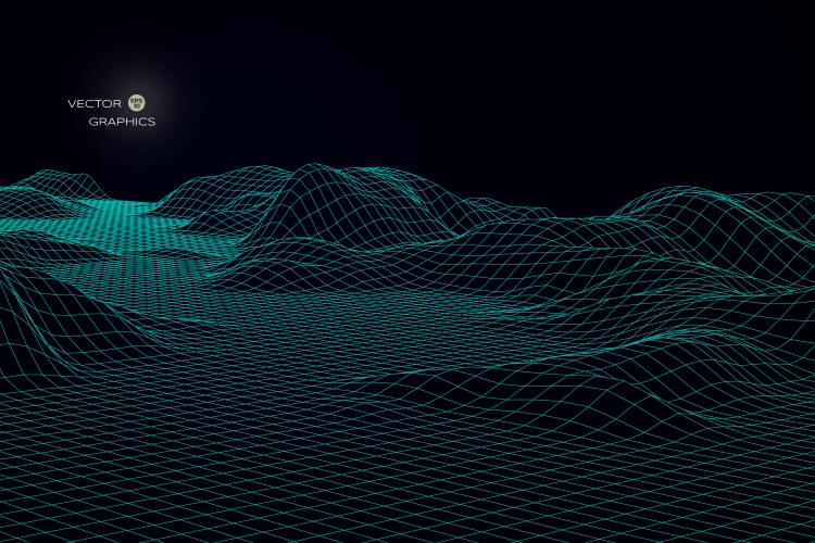 Technology futuristic landscape surface Royalty Free Vector