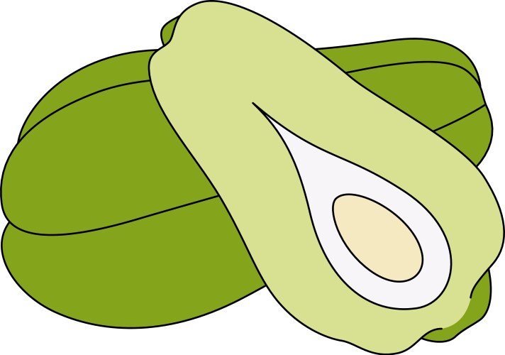 Guava isolated coloring page hand drawn for kids Vector Image