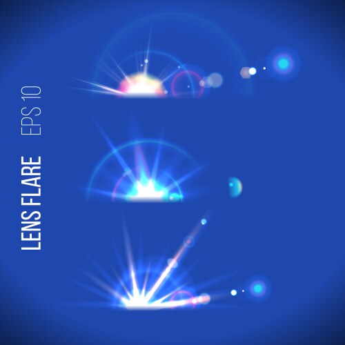 Glare and lens flare merge in a radiant burst Vector Image
