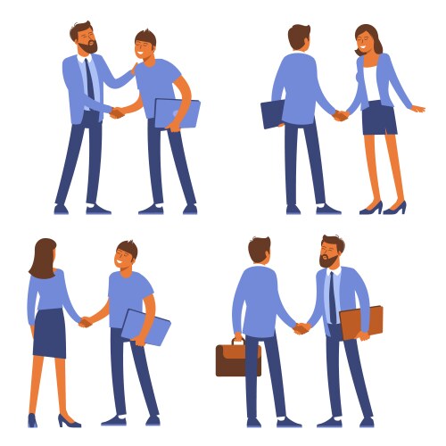 People shaking hands on white Royalty Free Vector Image