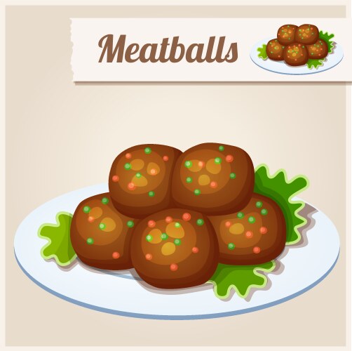 Pasta with meatballs Royalty Free Vector Image