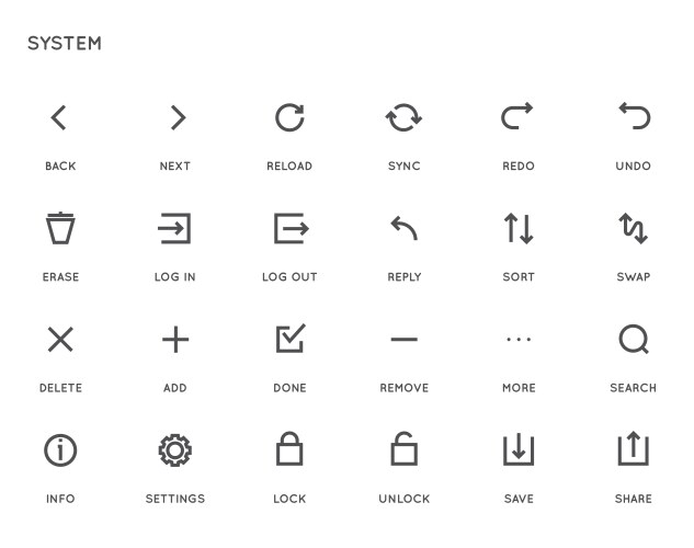 System user interface ui icon set high quality Vector Image