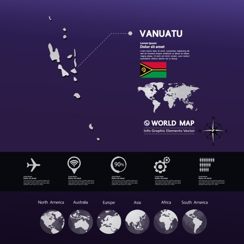 Vanuatu map Royalty Free Vector Image - VectorStock