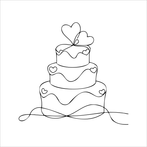 Wedding Cake Line Drawing Vector Images (over 910)