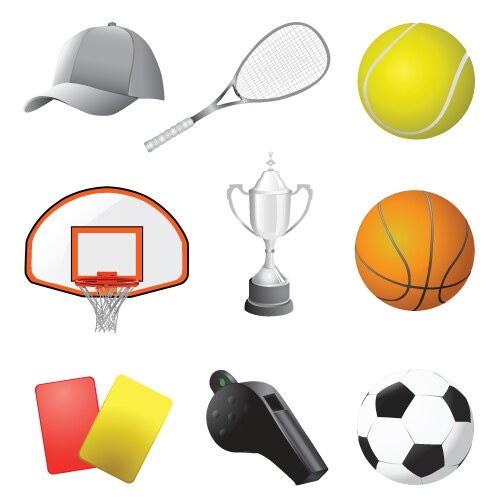 Icons sport items Royalty Free Vector Image - VectorStock