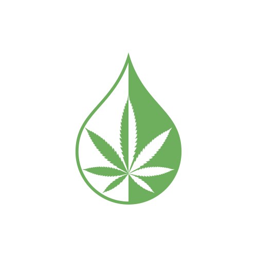 Cbd cannabidiol - three leaf Royalty Free Vector Image