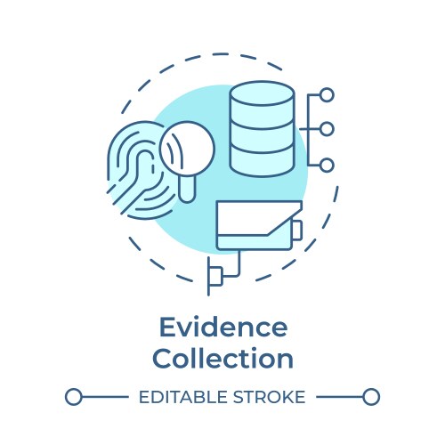 Crime stoppers soft blue concept icon Royalty Free Vector