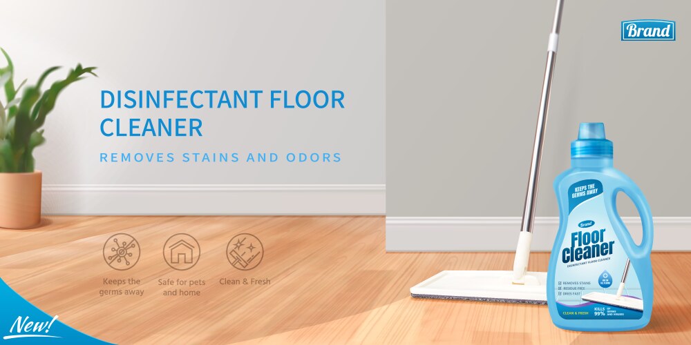 Floor cleaner package mockup Royalty Free Vector Image