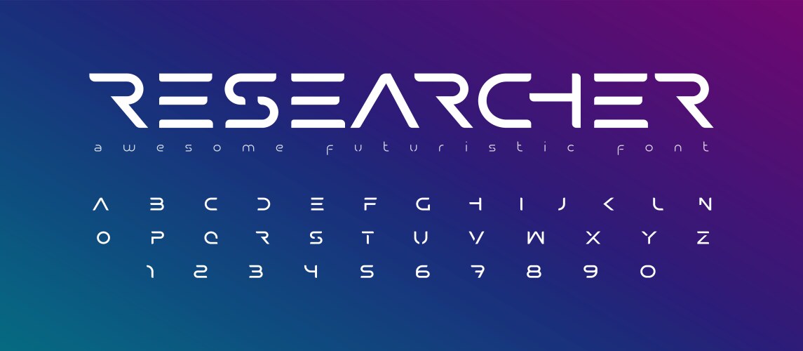 Modern futured alphabet cutting-edge sci-fi Vector Image