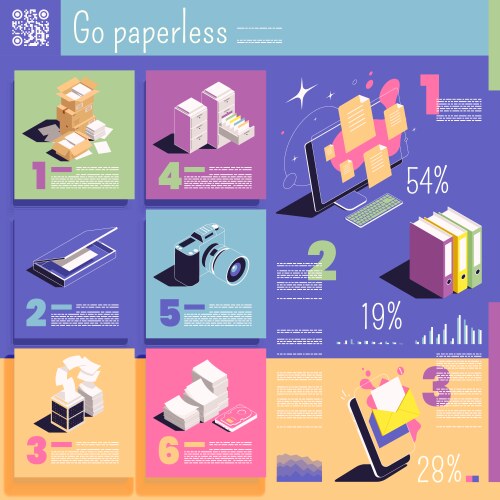 Go paperless banners Royalty Free Vector Image