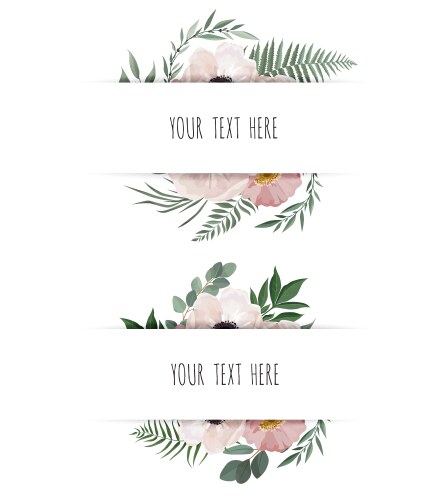 Greenery floral wedding invitation card design Vector Image