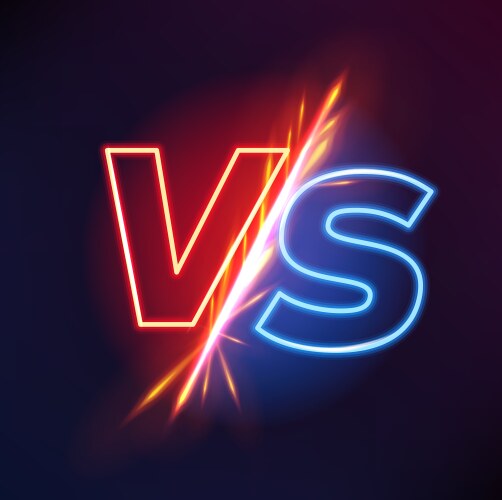 Versus sign vs glow symbol Royalty Free Vector Image
