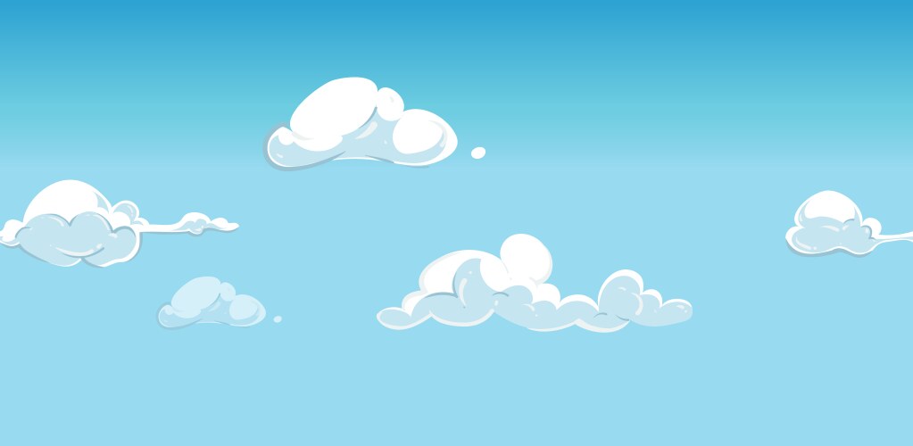 Sky and clouds cartoon cloudy background heaven Vector Image