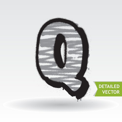 Graffiti leaking font exclamation mark in black Vector Image