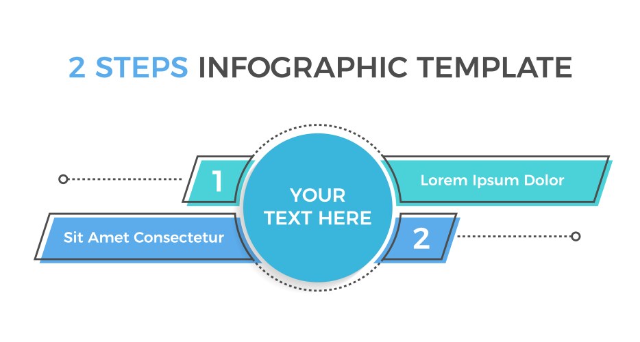 Infographic template with 2 steps Royalty Free Vector Image