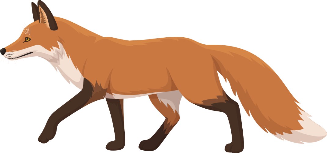 Cute smiling red fox cartoon Royalty Free Vector Image