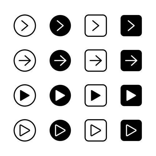 Right arrow next button pink icon pro Royalty Free Vector