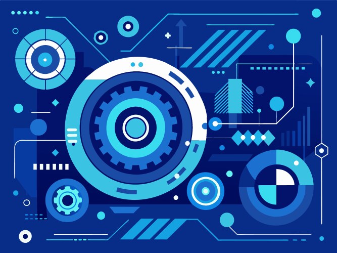 Abstract geometric technology shape of glowing Vector Image