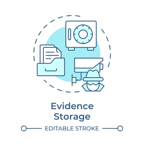 Evidence storage multi color concept icon Vector Image