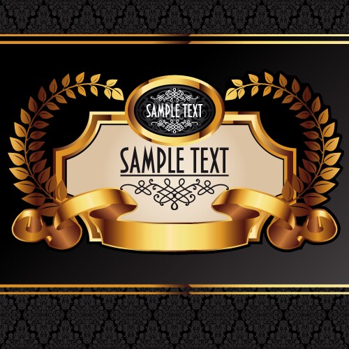 Royal golden frame for design Royalty Free Vector Image