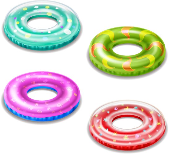 Rubber swimming ring pink lifesaver summer Vector Image