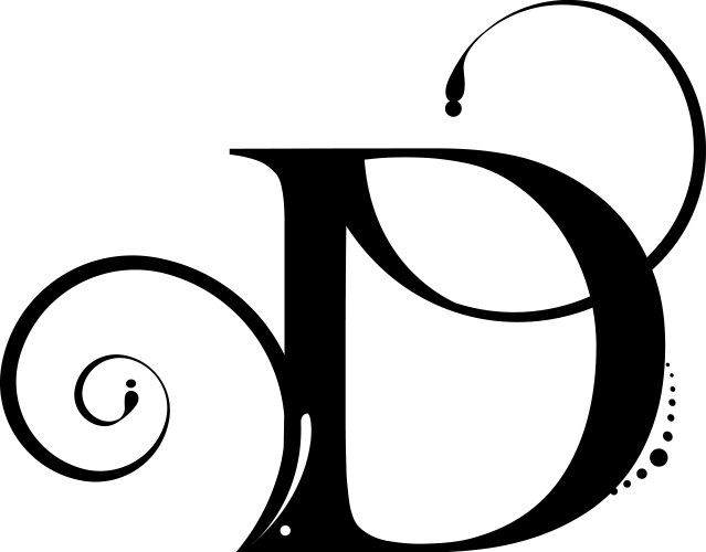 Letter D Fonts Printable Cursive Bubble Letter D