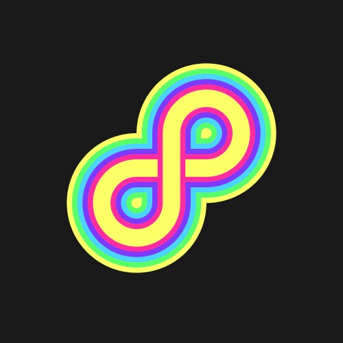 Infinity logo 3d geometric shape bright gradient Vector Image