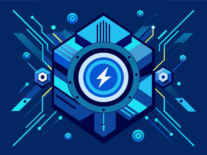 Abstract geometric technology shape of glowing Vector Image