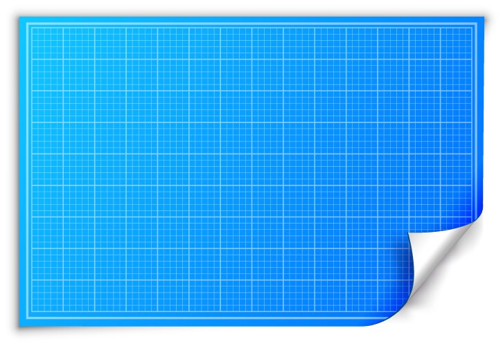 Blue square grid blueprint Royalty Free Vector Image