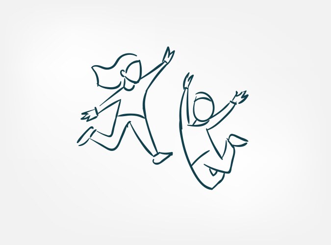Jumping People Hand Draw Vector Images (over 1,700)