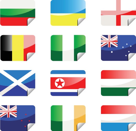Sticker flags Royalty Free Vector Image - VectorStock