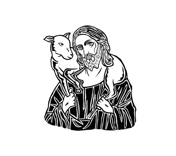 Jesus christ is the good shepherd Royalty Free Vector Image